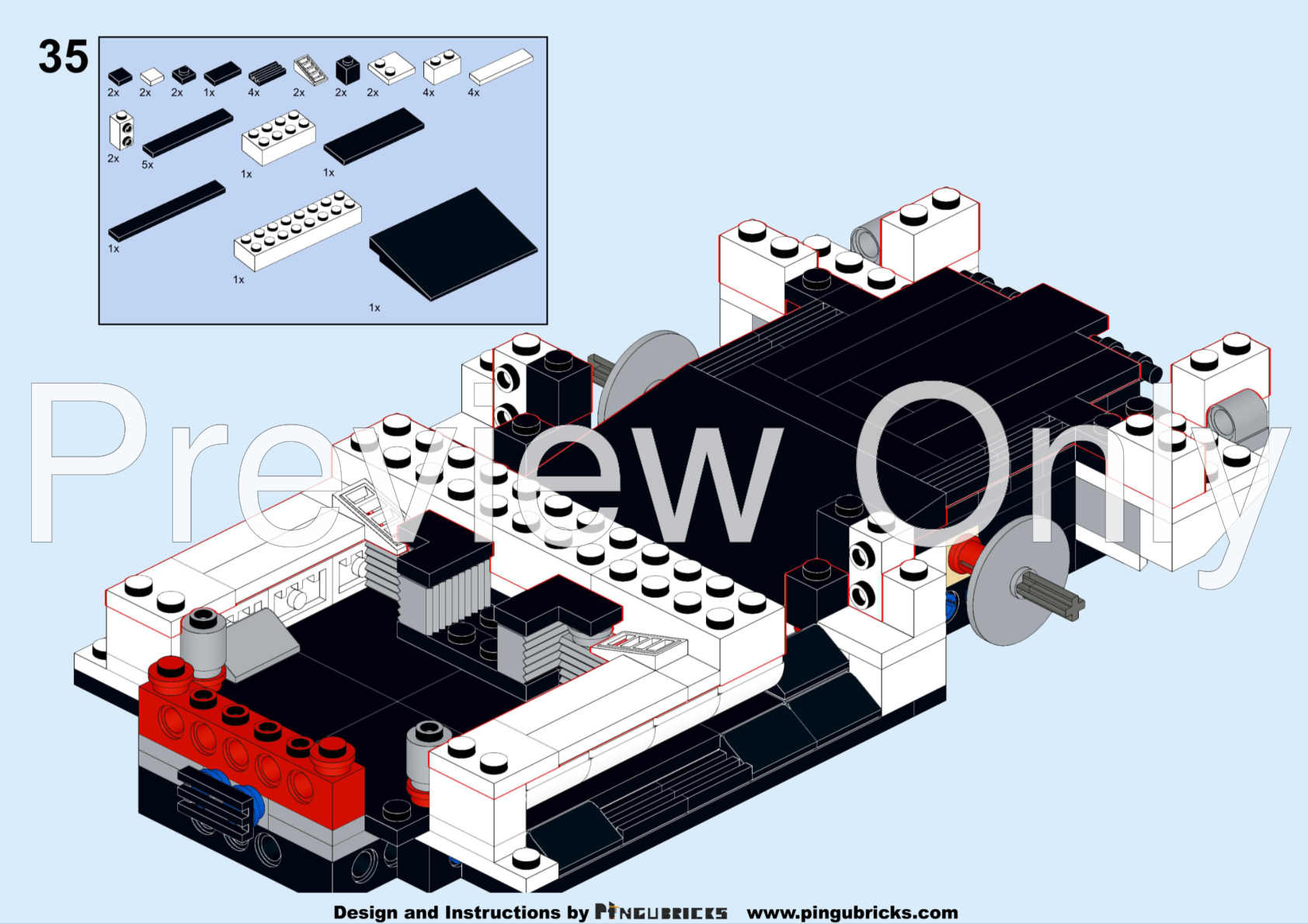 LEGO MOC 10295 Pickup Truck by Pingubricks | Rebrickable - Build with LEGO