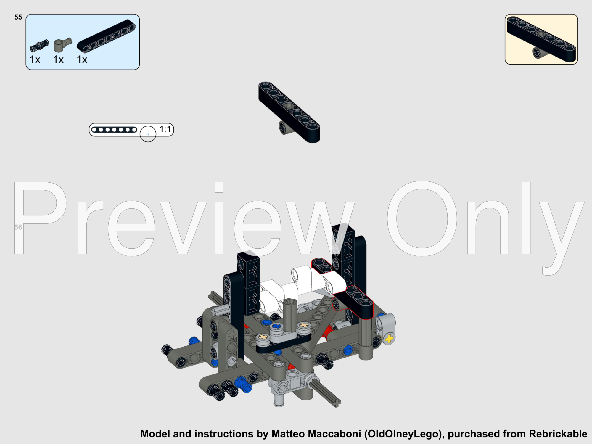 LEGO MOC 42078 C model Mercedes-Benz LPS 1418 trilateral tipper with ...
