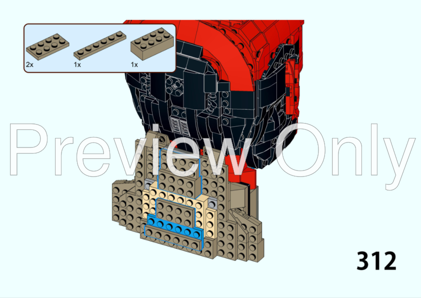 LEGO MOC The Red - HellBoy Bust by jnce | Rebrickable - Build with LEGO