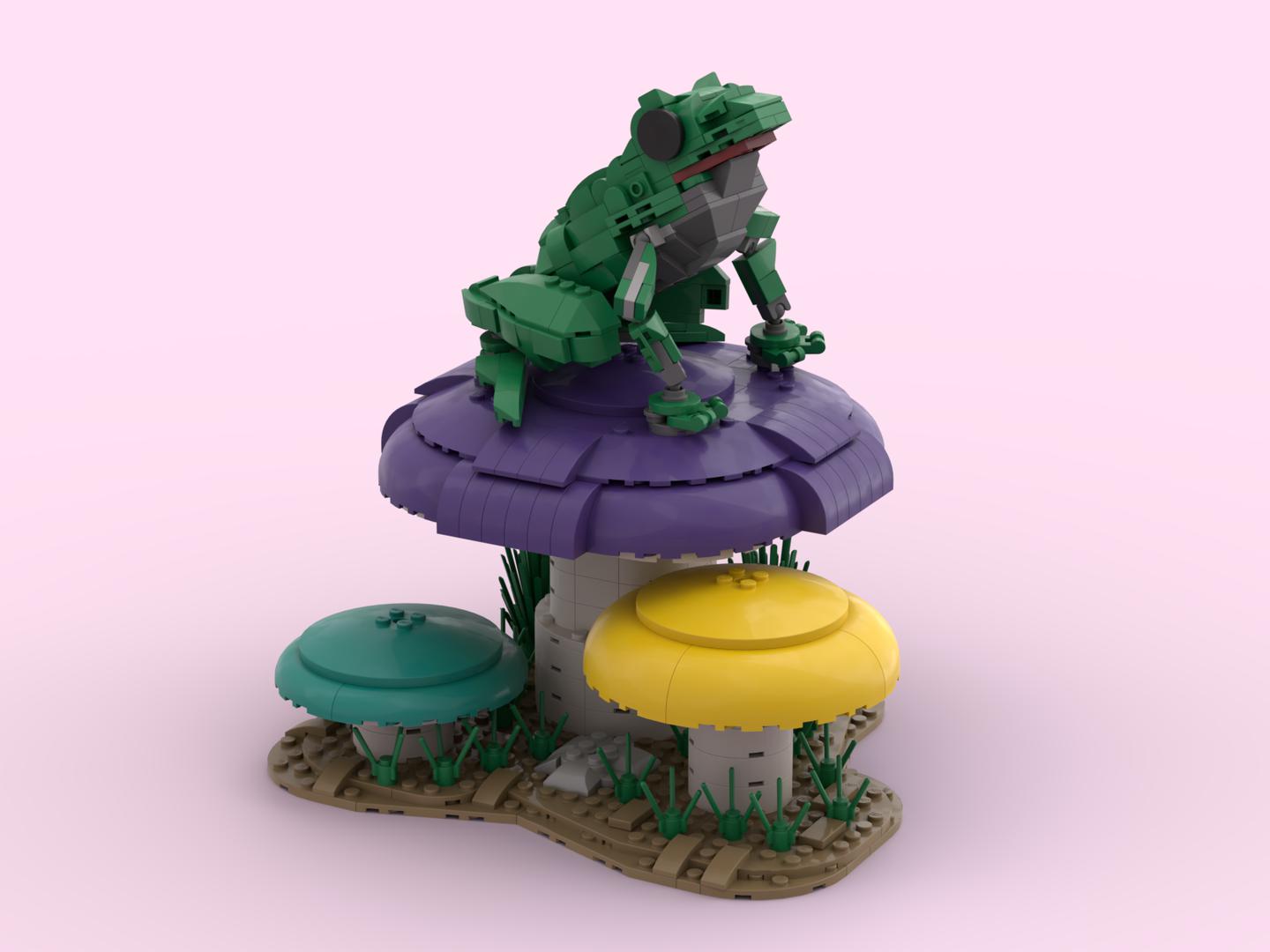 Frog on Toadstool (MOC-122369) - LEGO MOC | MOC Tracker