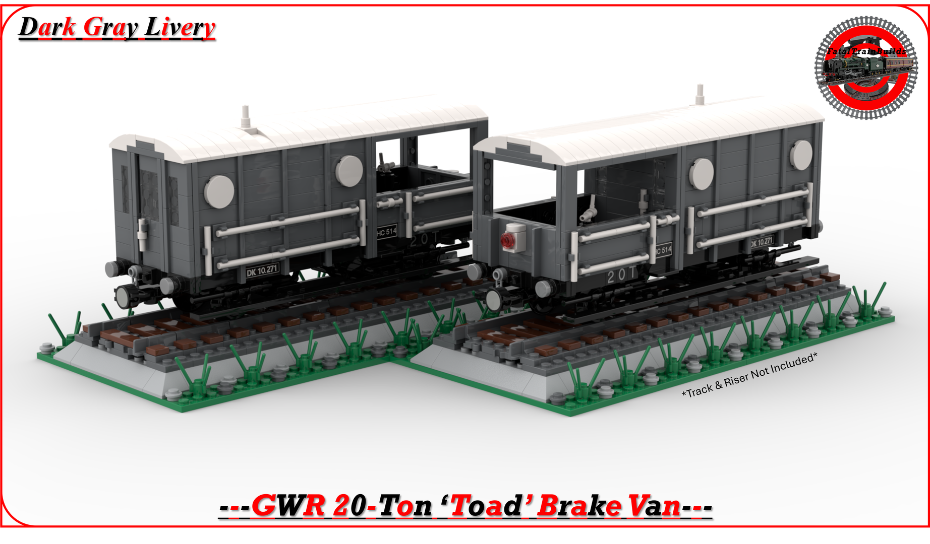 (Dark Gray) GWR 20-Ton 'Toad' Brake Van (8-W) (MOC-187236) - LEGO MOC ...