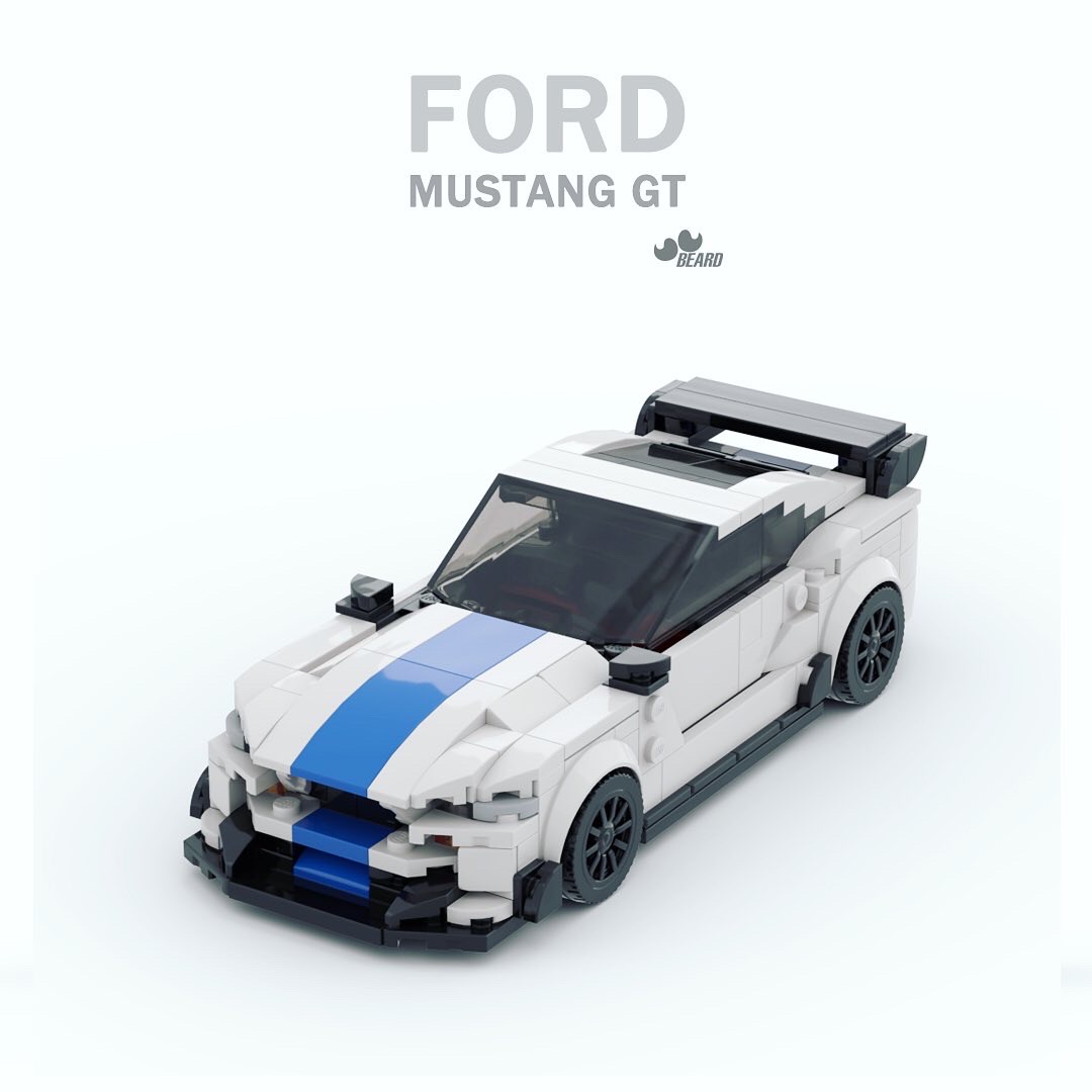 Ford mustang GT white speed champions (MOC-80987) - LEGO MOC | MOC Tracker