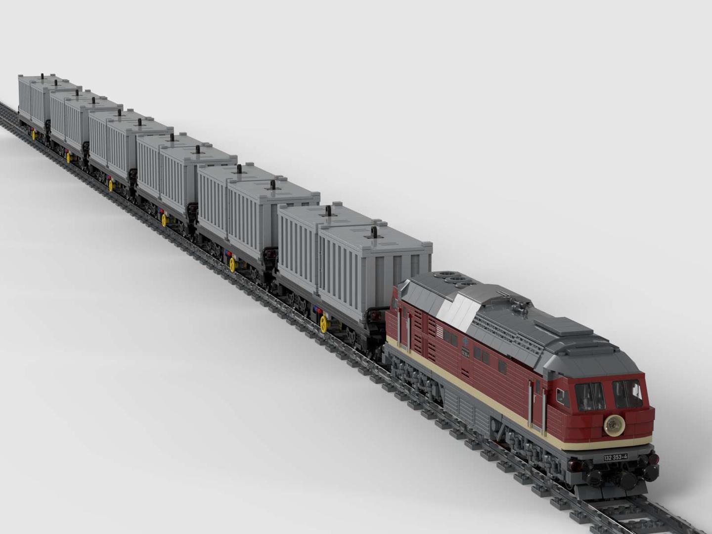 MOCPACK > BR132 + Container Wagons (MOC-81731) - LEGO MOC | MOC Tracker
