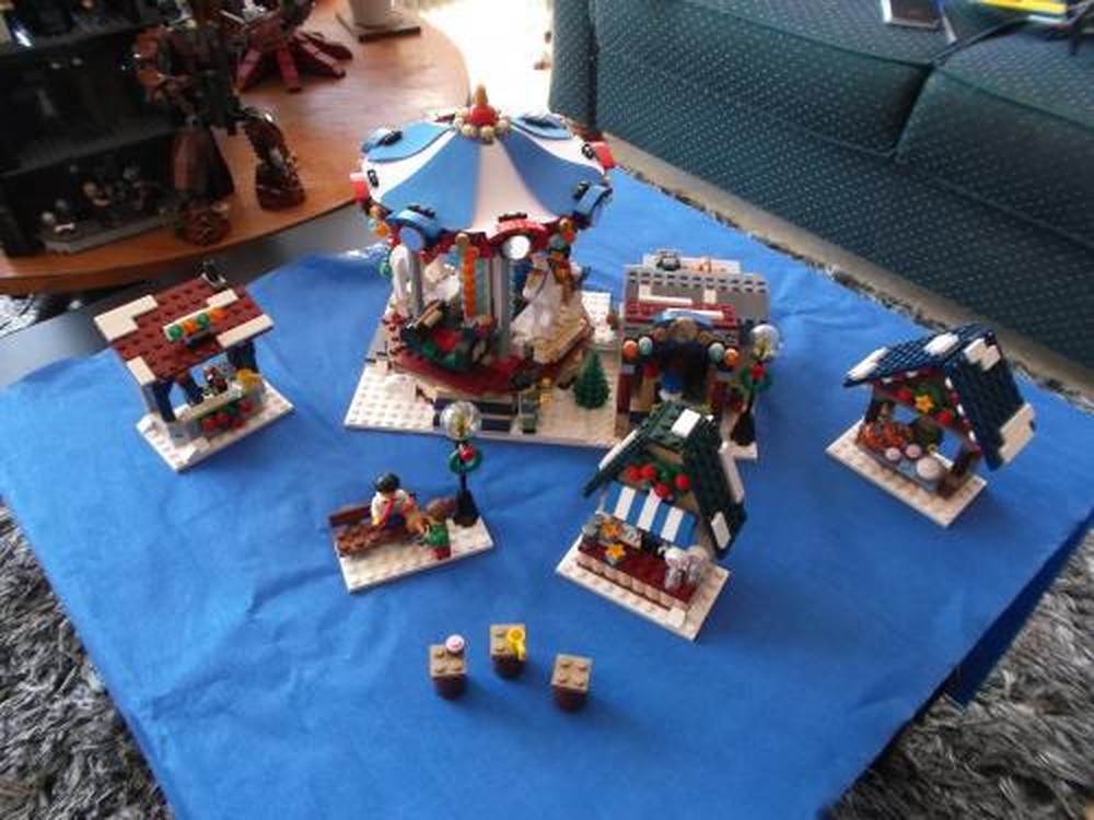 LEGO MOC Winter village market with motorized carousel by Bolbuyk ...
