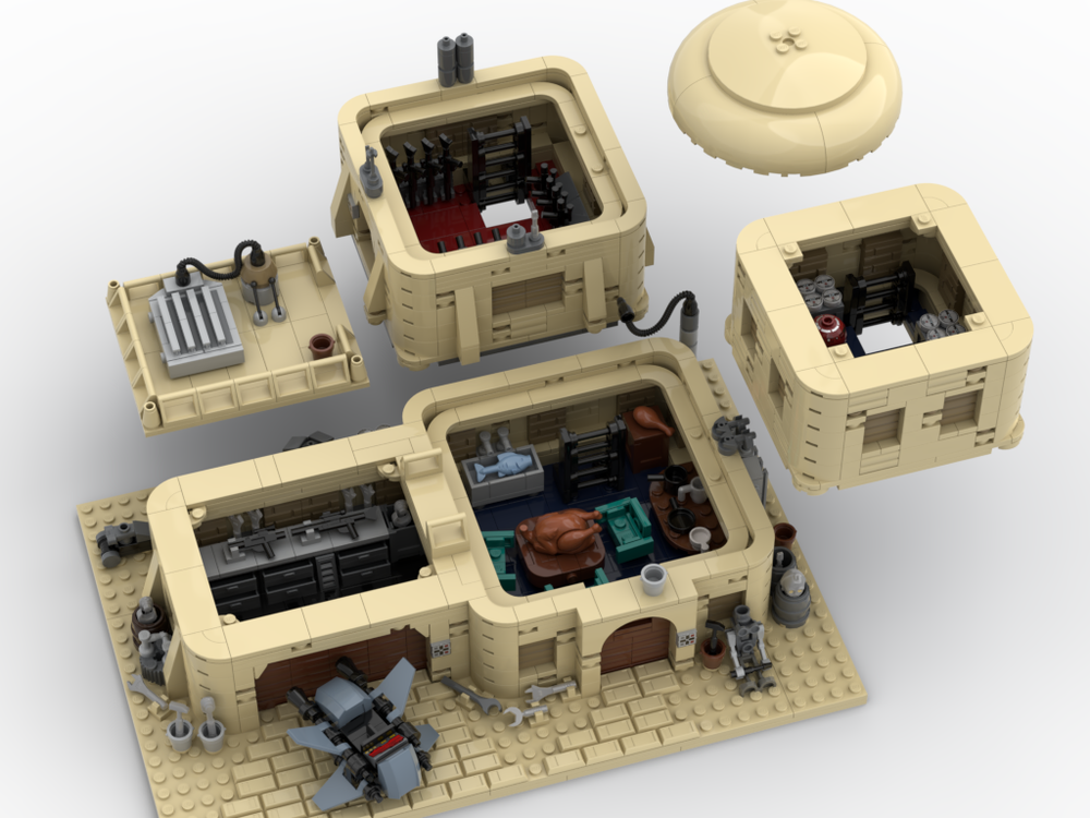 Lego Moc Tatooine Modular Building With Interior 3 Speed Bike