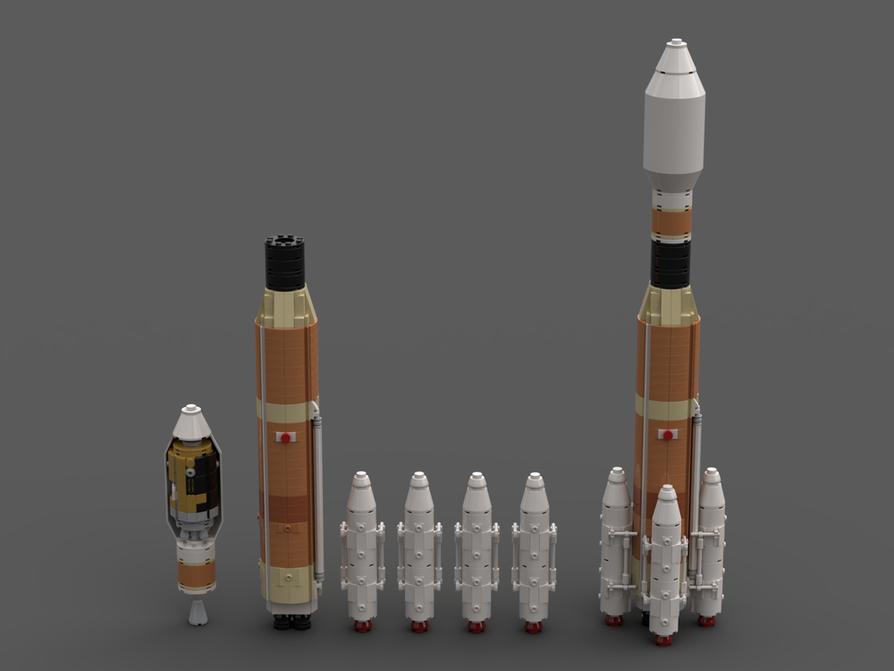 LEGO MOC H-IIB [1:110 Saturn V scale] (H2B) with H-II Transfer Vehicle ...