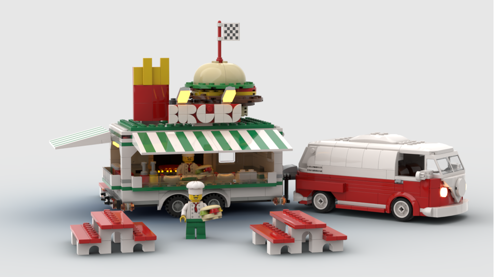 LEGO MOC Street Food - Burgers trailer by BrycCars | Rebrickable ...