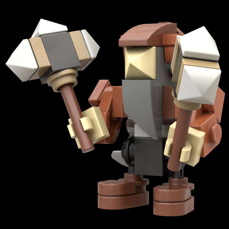 LEGO MOC-100904 Medieval Dwarf soldier with two hammers by dariusdrum ...