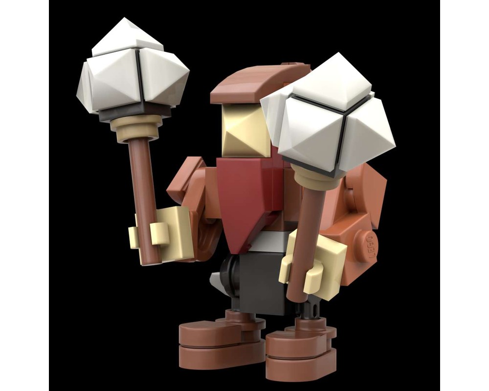 LEGO MOC Medieval Dwarf soldier with two clubs by dariusdrum ...