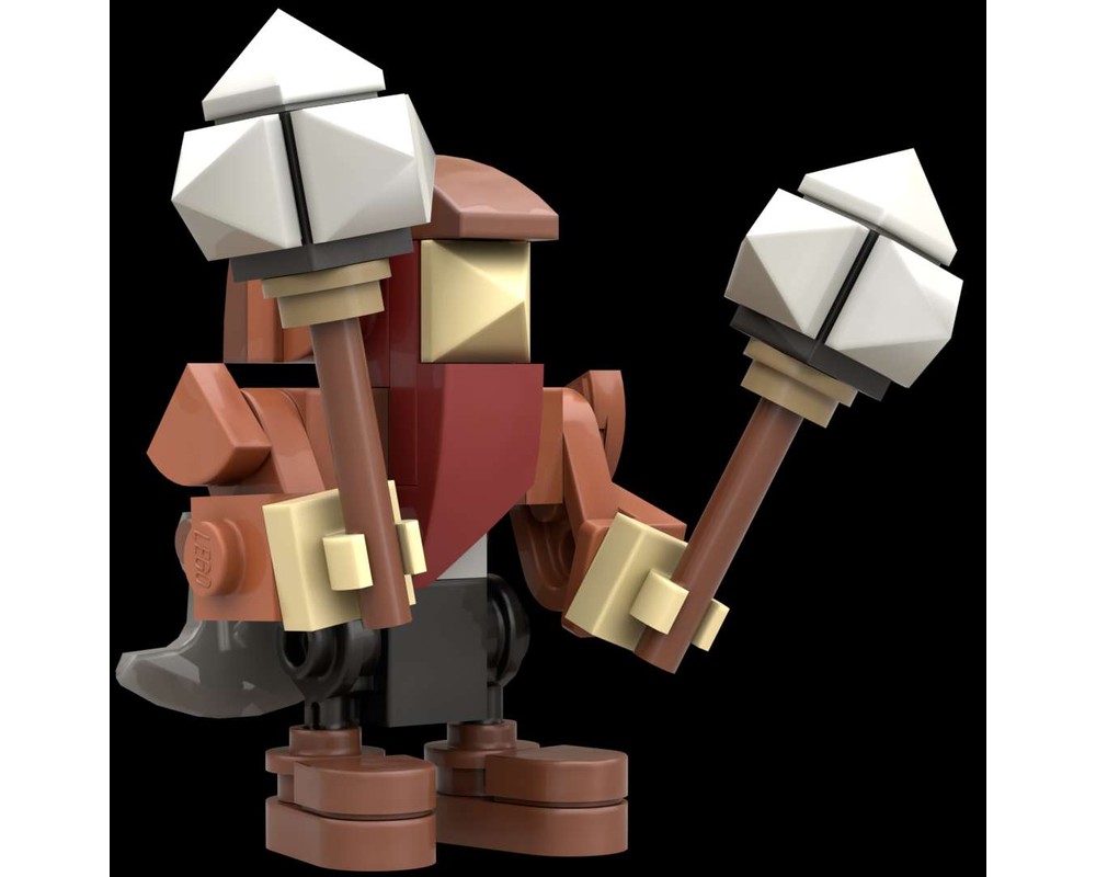 LEGO MOC Medieval Dwarf soldier with two clubs by dariusdrum ...