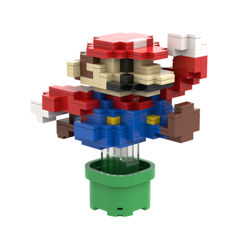 LEGO MOC Mario 3D 8-Bit Statue by Bonehead_ | Rebrickable - Build with LEGO
