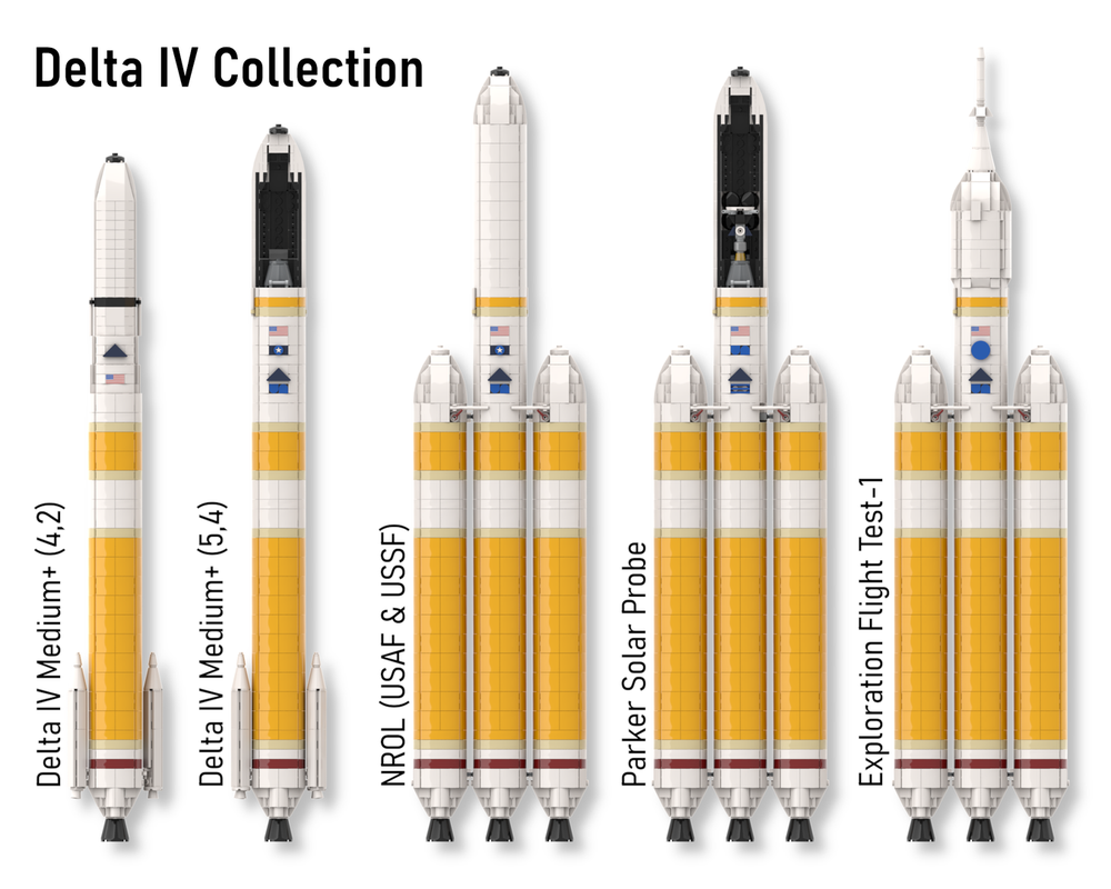 Lego Moc Delta Iv Heavy With Parker Solar Probe Saturn V Scale By
