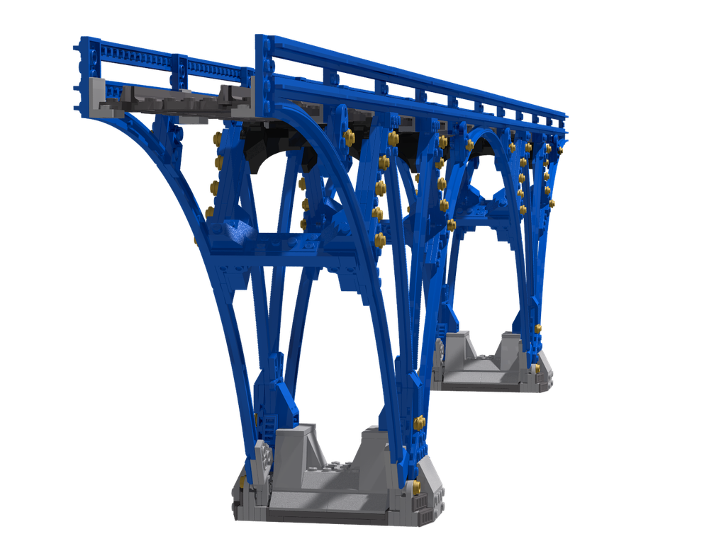 LEGO MOC Blue Steel Train Bridge by Galaxy 12 Imports | Rebrickable ...