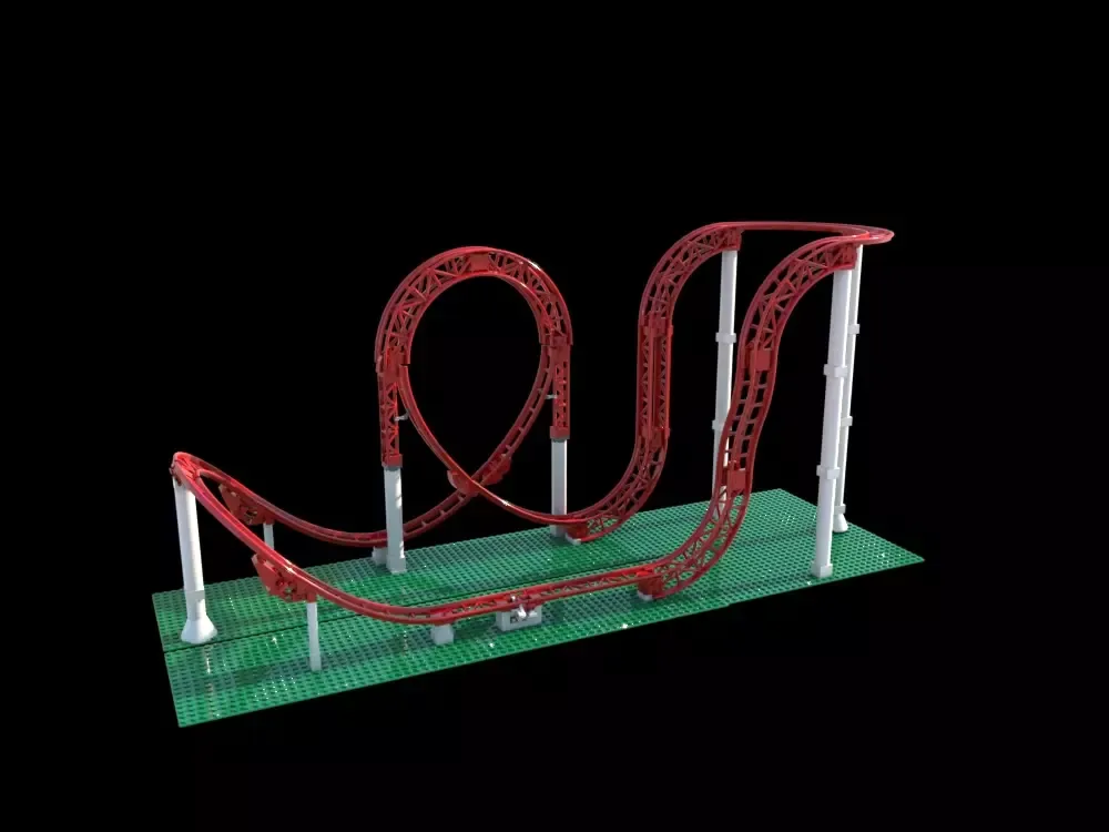 LEGO MOC Loop Roller Coaster (Tear Drop Shape) and many advance tracks ...