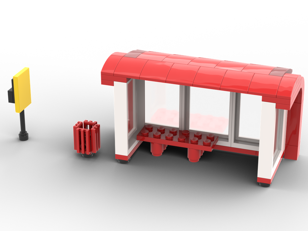 LEGO MOC Red Bus Stop by DutchBrickBuilder | Rebrickable - Build with LEGO