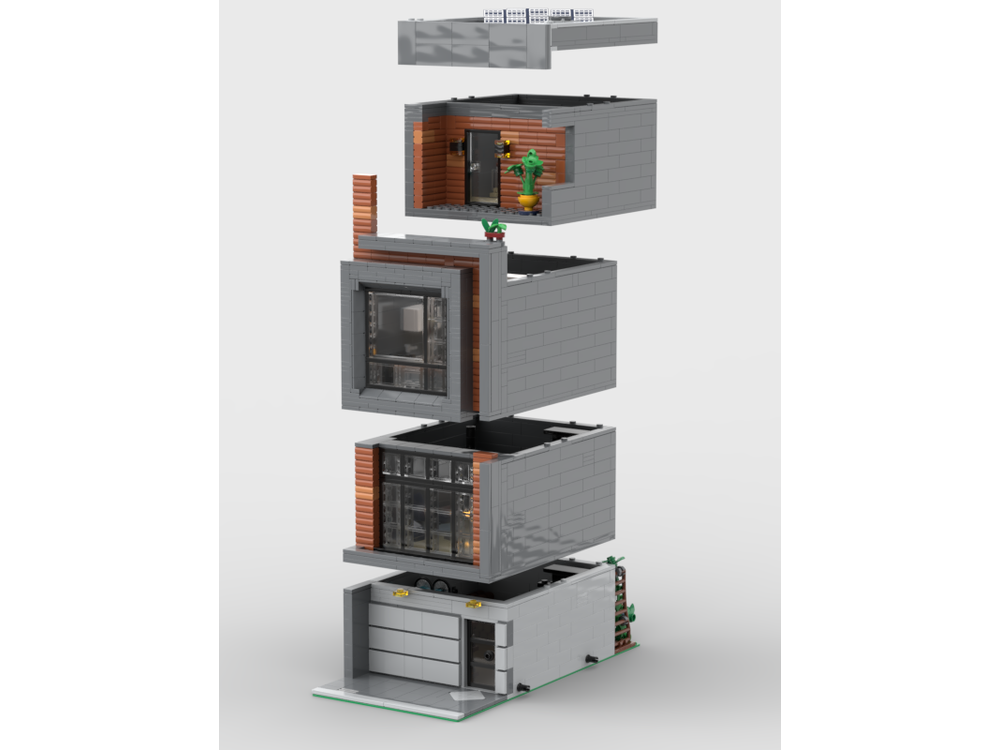 Lego Moc Modular Modern Town House By Chricki Rebrickable Build