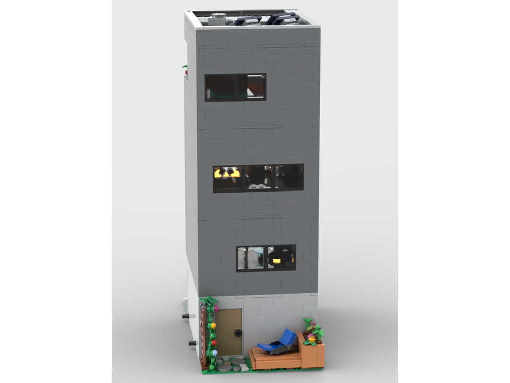 Lego Moc Modular Modern Town House By Chricki Rebrickable Build