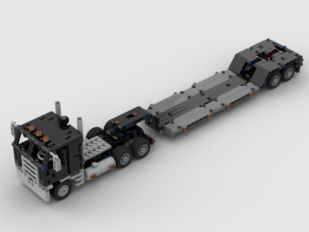 LEGO MOC Cabover truck and lowboy trailer . Mini size. by LegoTruckStop ...