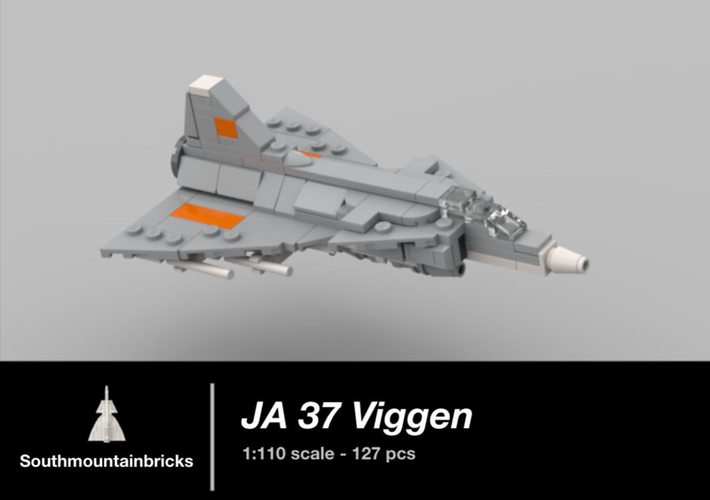 LEGO MOC JA 37 Viggen [1:110 scale] by Southmountainbricks ...