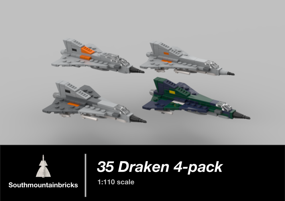 LEGO MOC-103710 35 Draken 4-pack [1:110 scale] by Southmountainbricks ...