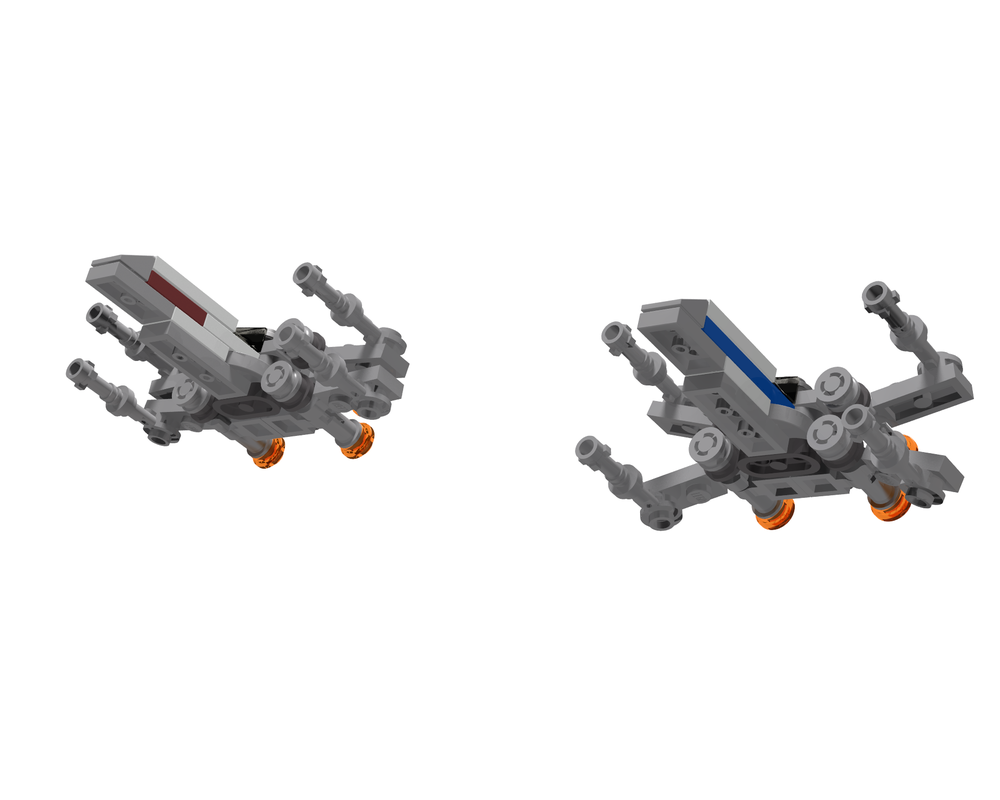 LEGO MOC Micro X-Wing Red & Blue Squadron by ckakka2 | Rebrickable ...