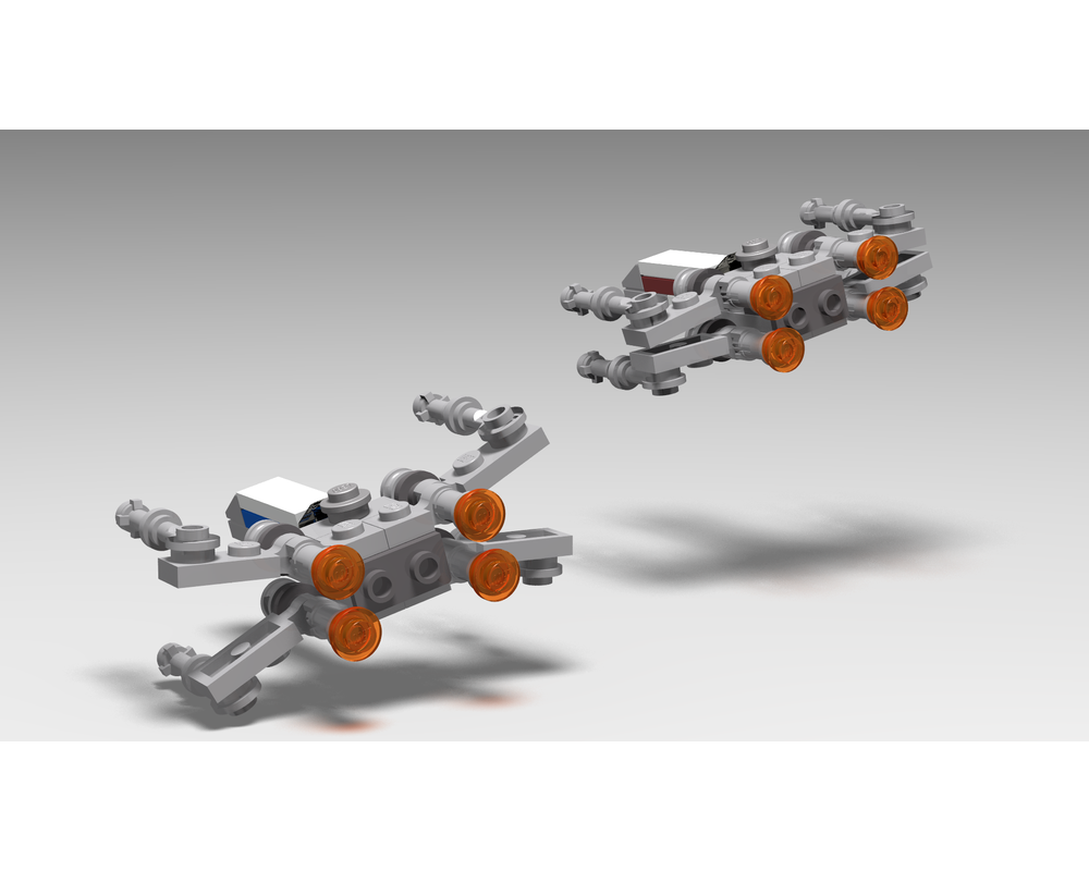 LEGO MOC Micro X-Wing Red & Blue Squadron by ckakka2 | Rebrickable ...