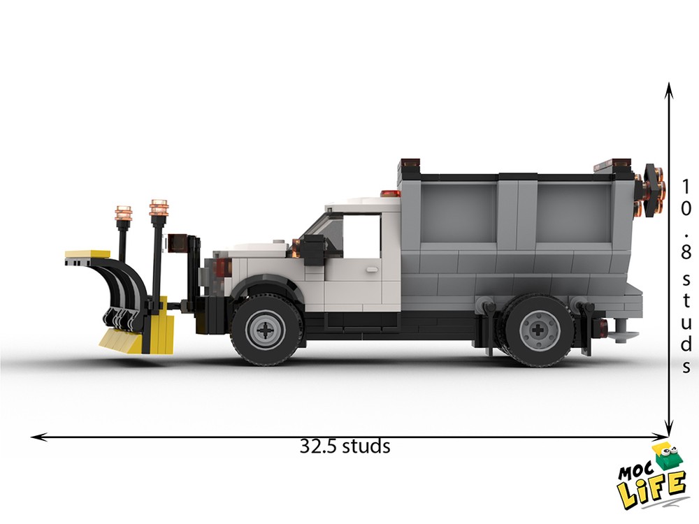 Lego Moc Ford F 450 Regular Cab Dually Snowplow Sander By Moclife