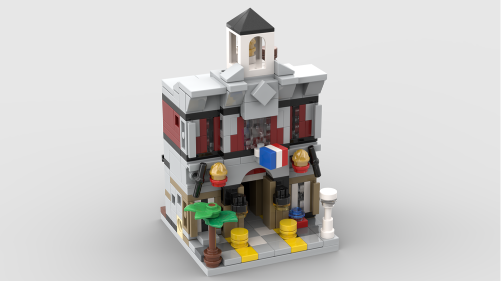 Lego Moc Mini Modular 10197 Fire Brigade By Christromans Rebrickable