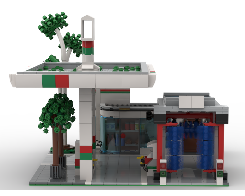 Lego Moc Gas Station By Legofan21 Rebrickable Build With Lego
