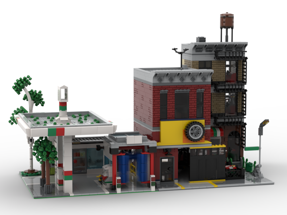 Lego Moc Gas Station By Legofan21 Rebrickable Build With Lego