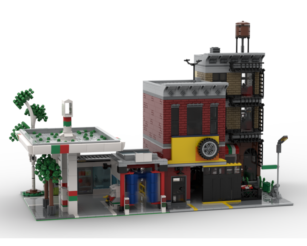 Lego Moc Gas Station By Legofan21 Rebrickable Build With Lego