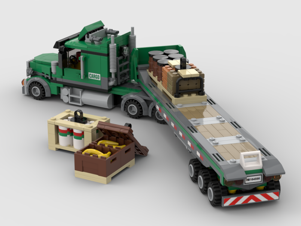 Lego Moc Cargo Truck And Flatbed Trailer By Haulingbricks Rebrickable