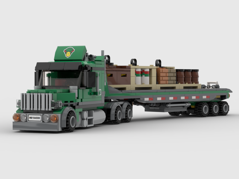 Lego Moc Cargo Truck And Flatbed Trailer By Haulingbricks Rebrickable