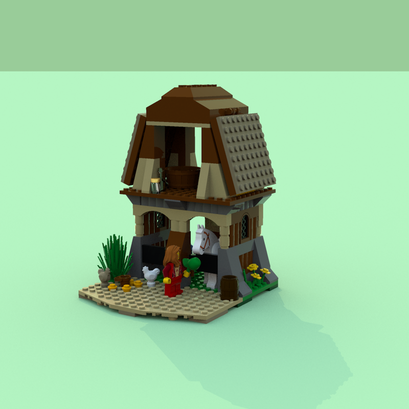 LEGO MOC Stable with a Loft by ohmorgan | Rebrickable - Build with LEGO