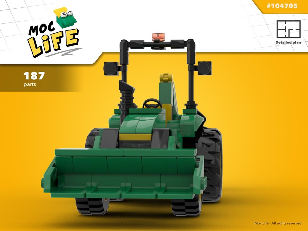 LEGO MOC John Deere 4000 with backhoe by MocLife | Rebrickable - Build ...