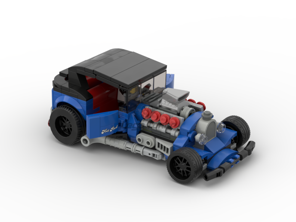 LEGO MOC V8 Hot Rod by TheBoostedBrick | Rebrickable - Build with LEGO
