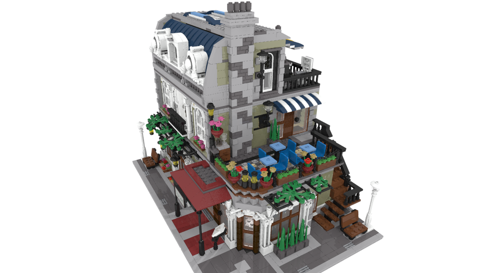 LEGO MOC Parisian Restaurant Corner by dagupa | Rebrickable - Build ...
