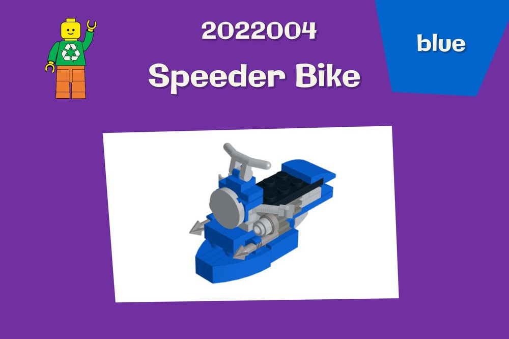 LEGO MOC Blue Speeder Bike by Sleeps with LEGO | Rebrickable - Build ...