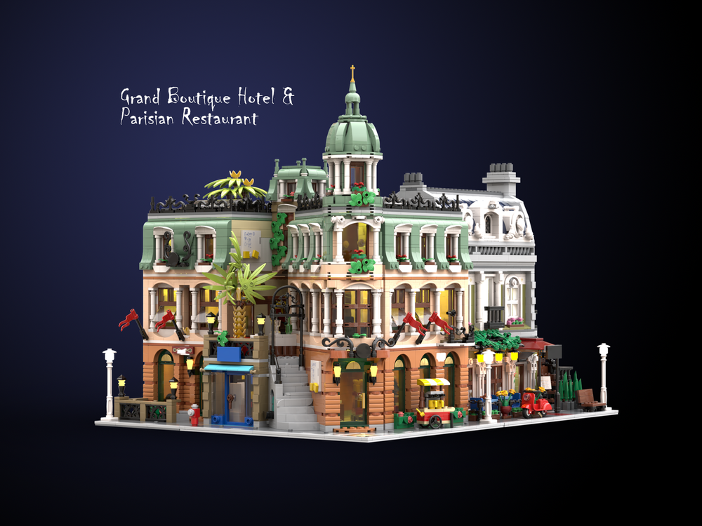 LEGO MOC Grand Boutique Hotel 10297x2 by Fanpeixi | Rebrickable - Build ...