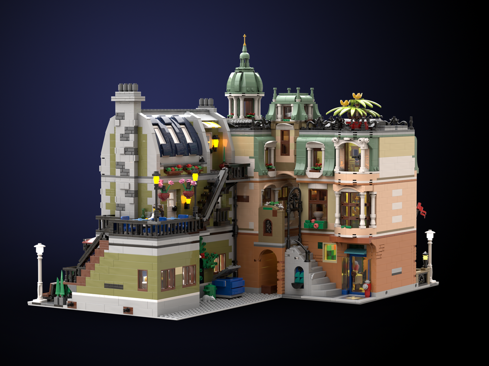 LEGO MOC Grand Boutique Hotel 10297x2 by Fanpeixi | Rebrickable - Build ...