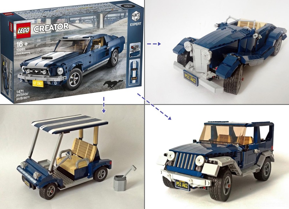 LEGO MOC 3in1! 10265 Alternatives: Classic Car| Jeep Wrangler | Golf ...