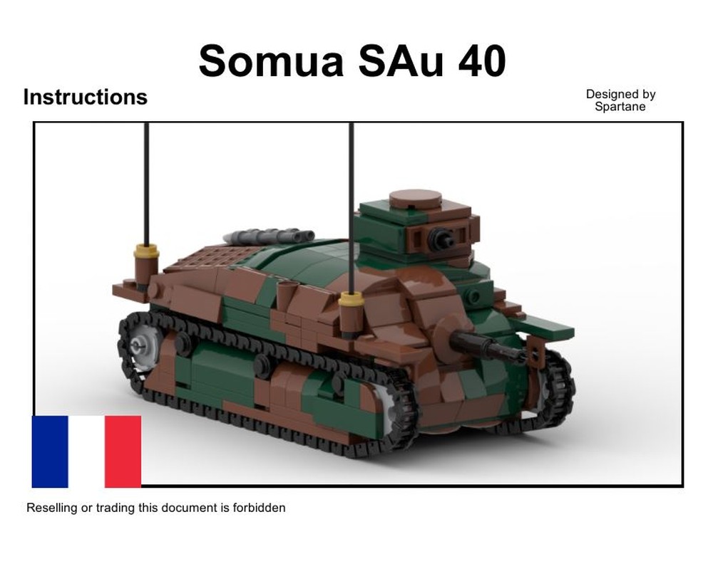 Lego Moc Somua Sau40 By Spartane Rebrickable Build With Lego