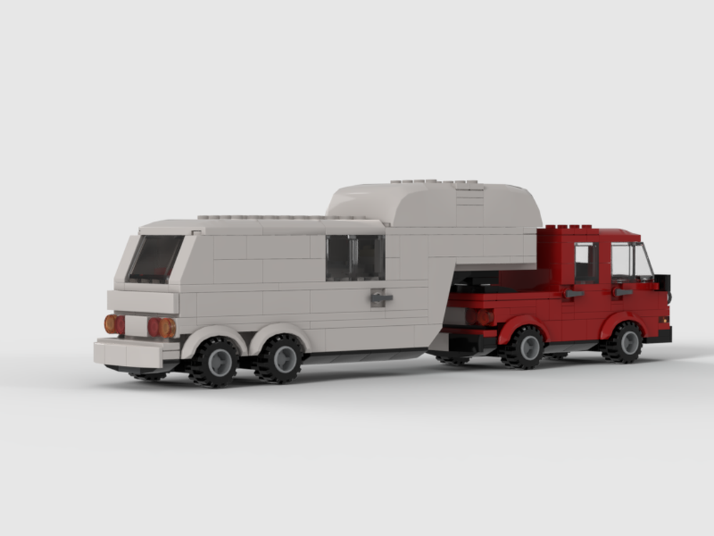 Lego Moc Vw T3 Doka With Rv Trailer By Svenknie Rebrickable Build