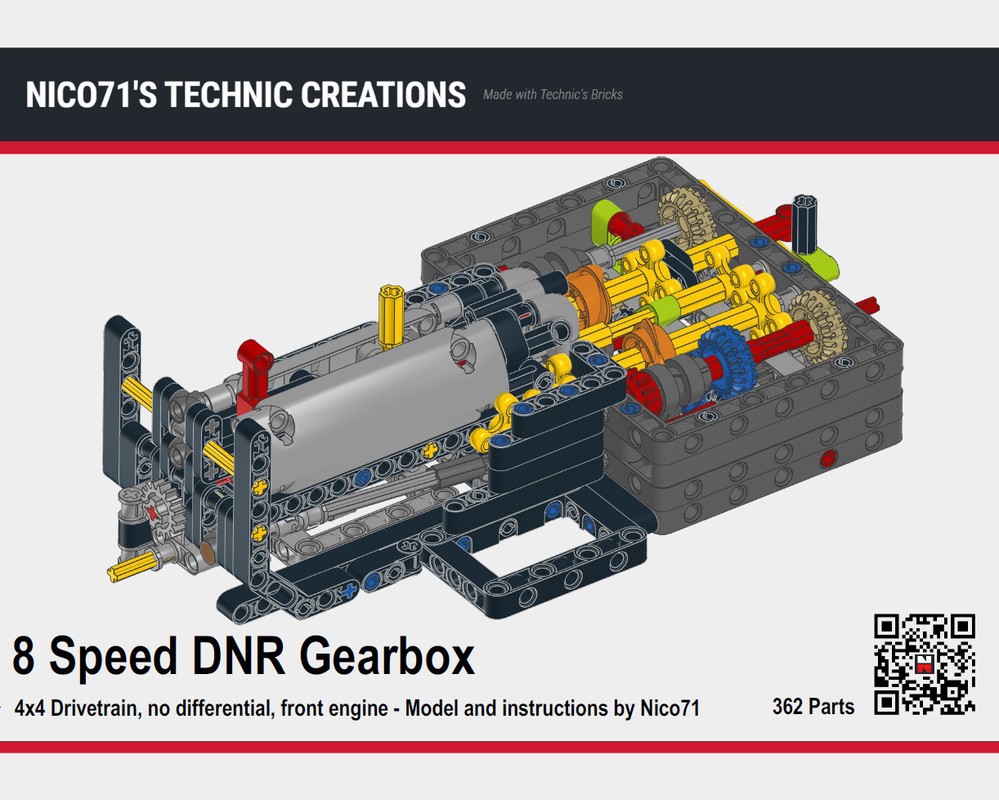 LEGO MOC 8 Speed Sequential Gearbox by Nico71 | Rebrickable - Build ...