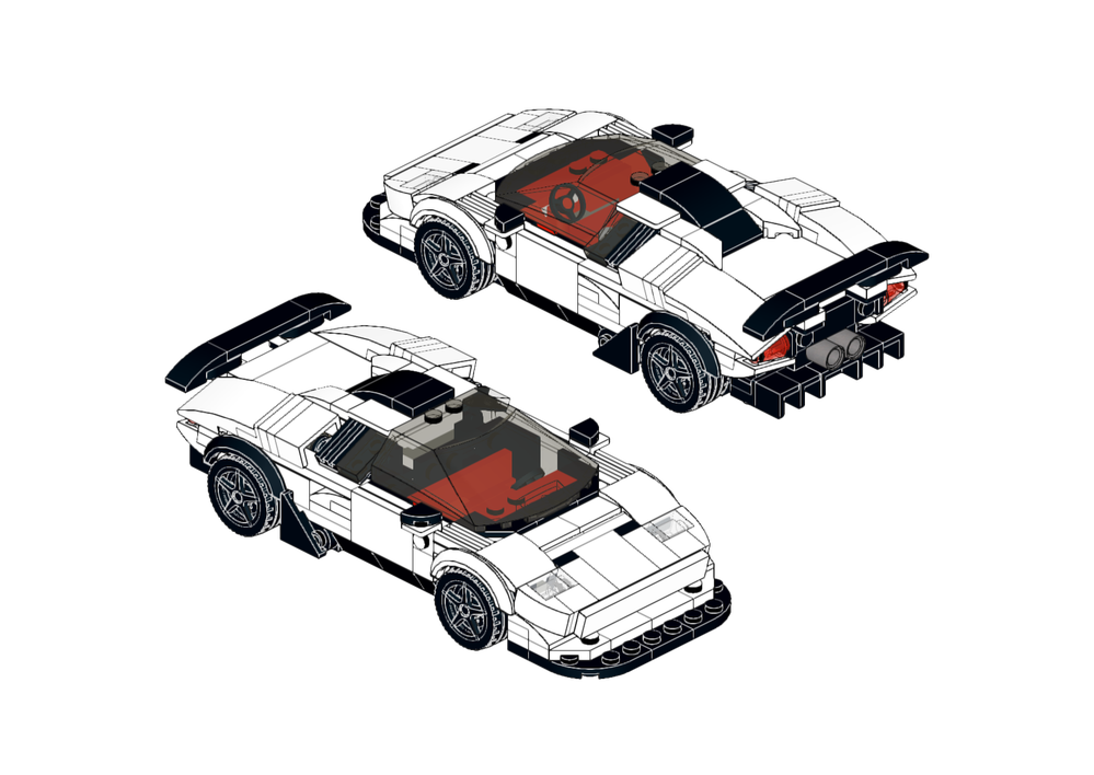 LEGO MOC Lamborghini Countach SV by KineticKit | Rebrickable - Build ...