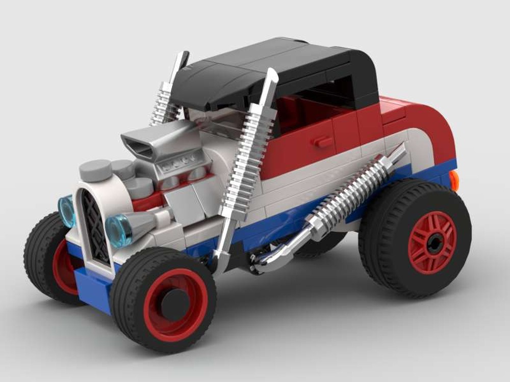 LEGO MOC Model A Ford Hot Rod - Red White and Blue by Gaudy ...