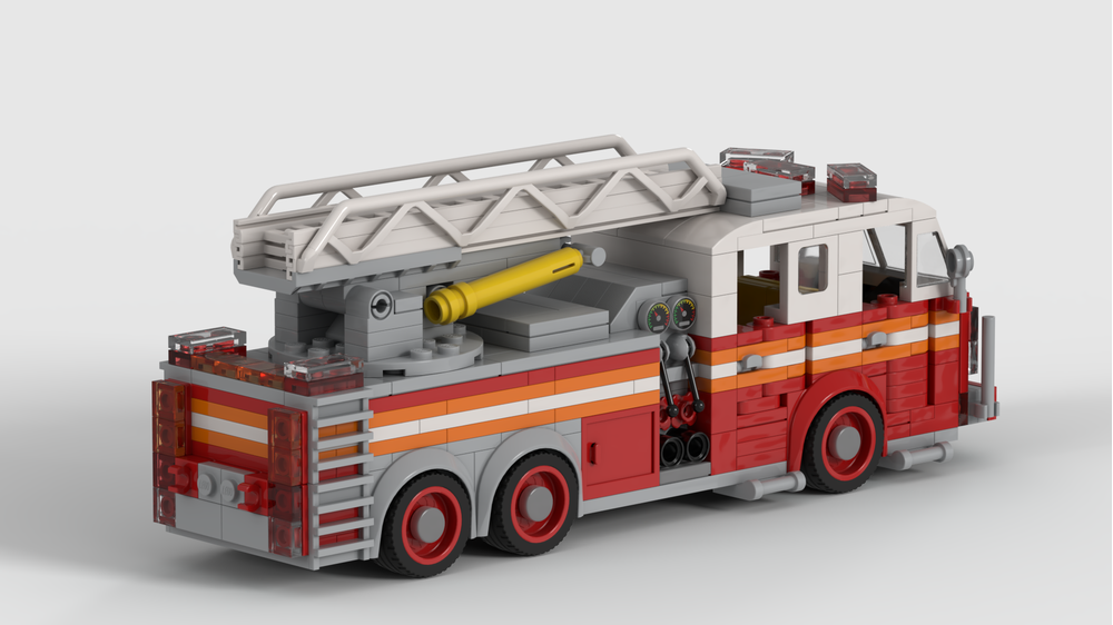 LEGO MOC NYFD Ladder Truck by Steven8D | Rebrickable - Build with LEGO