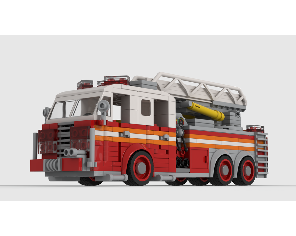 LEGO MOC NYFD Ladder Truck by Steven8D | Rebrickable - Build with LEGO