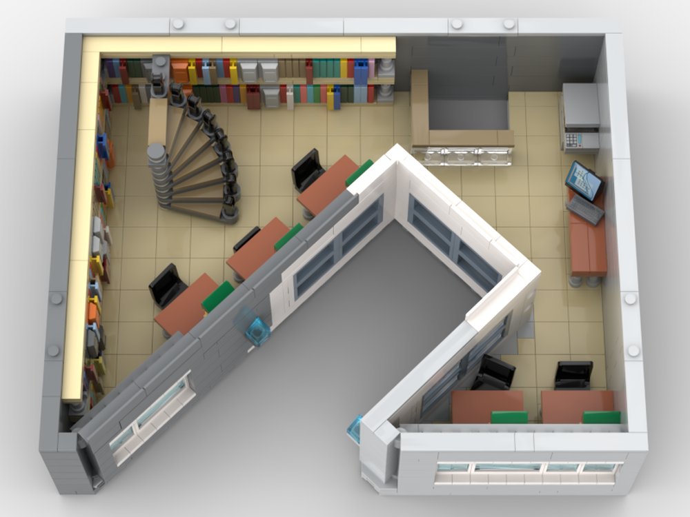 Lego Moc Modular Modern Library By Chricki Rebrickable Build With Lego