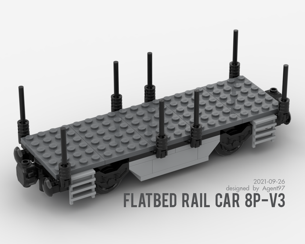 LEGO MOC-107180 Flatbed Rail Car 8P-V3 by Agent97 | Rebrickable - Build ...